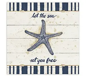 COURTSIDE MARKET Calm Seas Ii Rope Border 24' X 24' Canvas - One-color