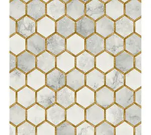 NEXTWALL Inlay Hexagon Peel And Stick Wallpaper Roll - One-color