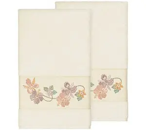 LINUM HOME TEXTILES Caroline 2pc Embellished Ba Th Towel Set - One-color