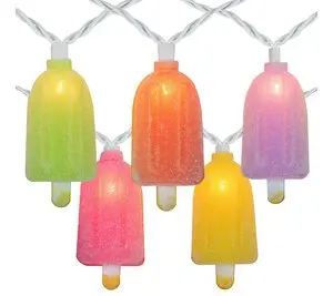 NORTHLIGHT 10 Vibrant Colored Sugared Ice Pop P Tio Light Set - One-color