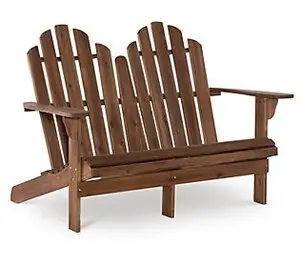 LINON Home Outdoor Silas Adirondack Double Benc - One-color