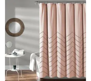 LUSH DECOR Chenille Chevron 72' X 72' Shower Curtain Lu Sh Decor - One-color