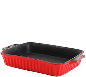 CROCK-POT Denhoff 8' Nonstick Ribbed Casserole Red