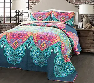 LUSH DECOR Boho Chic 3-piece King Quilt Set By - One-color
