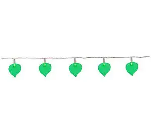 NORTHLIGHT 10-count Green Leaf Patio Novelty Li Ht Set 6ft - One-color