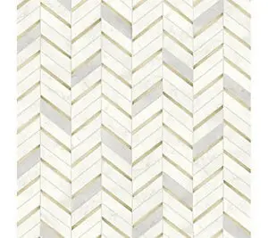 NEXTWALL Chevron Marble Tile Peel And Stick Wal Lpaper Roll - One-color