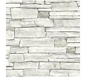 NEXTWALL Faux Stacked Stone Peel And Stick Wall Paper Roll - One-color