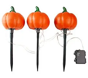 NORTHLIGHT S/3 Lit Jack-o-lantern Halloween Pat Way Markers