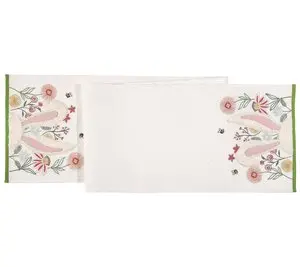 VALERIE PARR HILL 13' X 72' Hello Spring Embroidered Table Runner Valerie - One-color