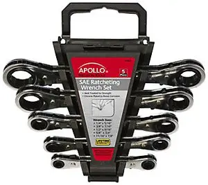APOLLO 5-piece Sae Ratcheting Wrench Set - One-color