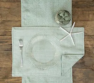 C&F HOME Diamond Sea Glass Table Runner