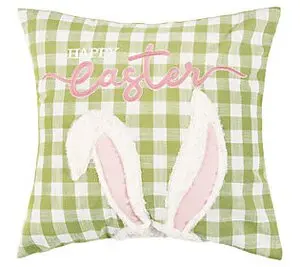VALERIE PARR HILL 18' X 18' Easter Bunny Ears Spring Throw Pillow Valerie - One-color