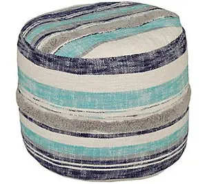OX BAY TRADING CO. Ox Bay Coastal Stripe Pouf - One-color