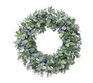 PULEO INTERNATIONAL 28' Flocked Lambs Ear Sprin G Wreath - One-color