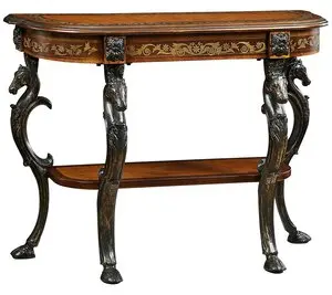 POWELL Masterpiece Floral Demilune Console Tabl E - One-color