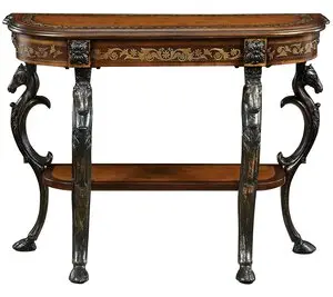 POWELL Masterpiece Floral Demilune Console Tabl E