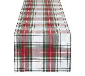 DESIGN IMPORTS Christmas Plaid Table Runner 14' X 108 - One-color
