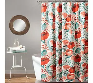 LUSH DECOR Poppy Garden 72' X 72' Shower Curtain Lush D Cor - One-color