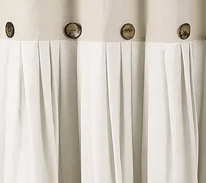 LUSH DECOR Linen Button Shower Curtain By
