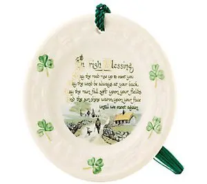 BELLEEK Irish Blessing Plate Ornament - One-color