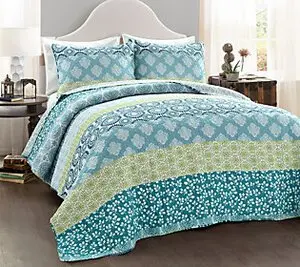 LUSH DECOR Bohemian Stripe 3-piece King Quilt Set Lush Ecor - One-color