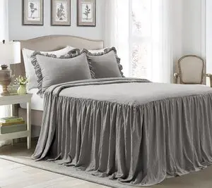 LUSH DECOR Ruffle Skirt 3-piece Queen Bedspread Lush De Cor