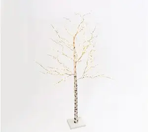 GERSON INTERNATIONAL 82.67'h Lighted Birch Tree W/250 White Lights B Y Gerson Co - One-color