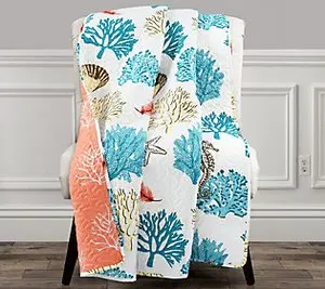 LUSH DECOR Coastal Reef Feather Throw By