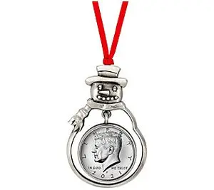 AMERICAN COIN TREASURES Jfk 2021 Half Dollar Coin Snowman Ornament - One-color