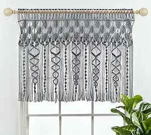 LUSH DECOR Boho Macrame Textured Cotton Valance/wall Decor By - One-color