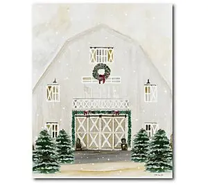 COURTSIDE MARKET Snowy Christmas Barn 30x40 Can As - One-color