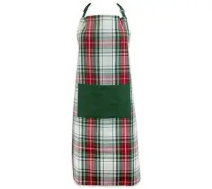 DESIGN IMPORTS Christmas Plaid Chef Apron - One-color