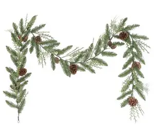 PULEO INTERNATIONAL 110' Artificial Cypress Spr Ing Garland - One-color