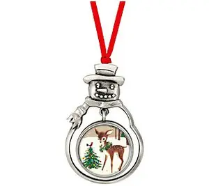 AMERICAN COIN TREASURES Jfk Half Dollar Snowman Ornament With Colorized Reindeer Coin - One-color