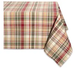 DESIGN IMPORTS Give Thanks Plaid Tablecloth 52' X52 - One-color