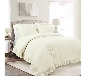 LUSH DECOR Reyna Cotton 3-piece Full/queen Duvet Cover Set By - One-color