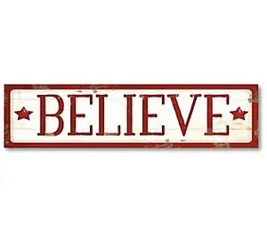 COURTSIDE MARKET Believe 6x24 Wooden Panel - One-color