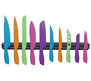 CLASSIC CUISINE 10-piece Colored Knife Set With Magnetic Bar - One-color