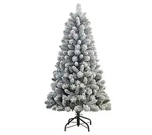 PULEO INTERNATIONAL Puleo 4.5 Flocked Virginia Pine Christmas Tree Ith Stand - One-color