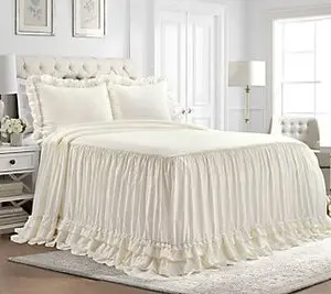LUSH DECOR Ella Shabby Chic Ruffle Lace 3pc Queen Bedsprea D By - One-color