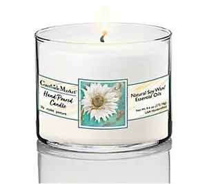 COURTSIDE MARKET Golden Daisy I Circular Candle Glass 9.6 Oz - One-color