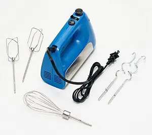 BLUE JEAN CHEF Hand Mixer W/ Doughhooks & Whisk