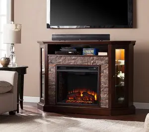 QVC Redden Corner Convertible Electric Media Firepl Ace