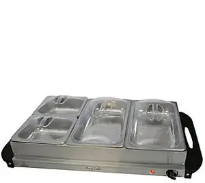 MEGACHEF Buffet Server And Food Warmer With 3 S Ectional Trays - One-color