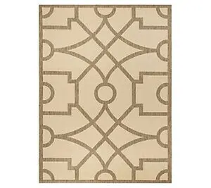 MARTHA STEWART Outdoor Fretwork Dark Beige 6'7' X 9'6' Rug - One-color