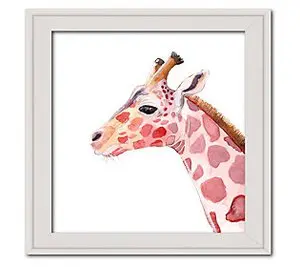 COURTSIDE MARKET Baby Giraffe 16' X 16' Framed Art - One-color