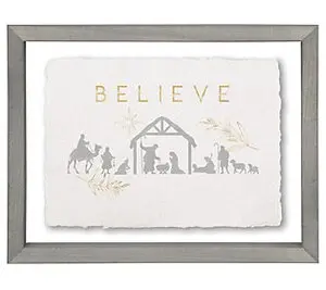 SINCERE SURROUNDINGS Believe Nativity Floating Frame Art Sincere Urroundings - One-color