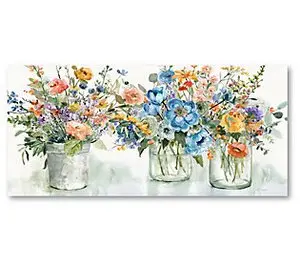 COURTSIDE MARKET Flower Market 12x24 Canvas Wal L Art - One-color