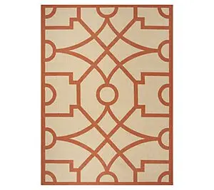 MARTHA STEWART Outdoor Fretwork Terracotta 6'7' X 9'6' Rug - One-color