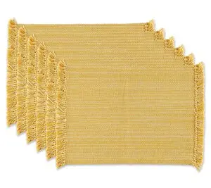 DESIGN IMPORTS Variegated Fringe Set Of 6 Place Mats - One-color